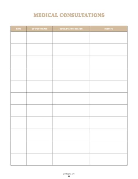 Doctor Visit Logs 16 Free Medical Appointment Trackers Visitation Logs