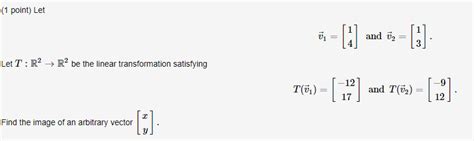 Solved 1 Point Letvec V 1 14 And Vec V 2 13 Let Chegg Com