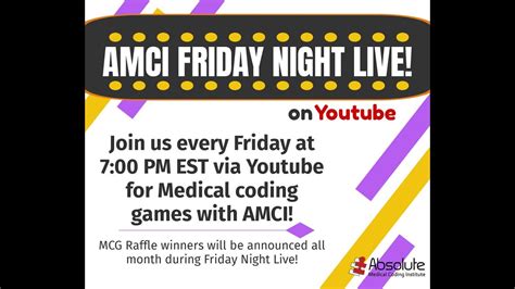 Amci Medical Coding Games Friday Night Live Youtube