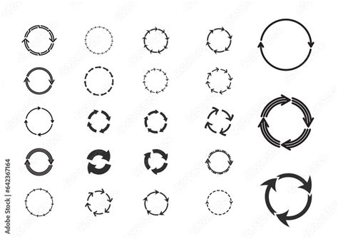 Vector Illustration Of Rotation Circle Reload Icon And Refresh Symbol Circular Rotation