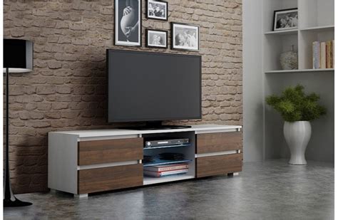 Επιπλο τηλεόρασης Apis 4 Λευκό Καρυδί