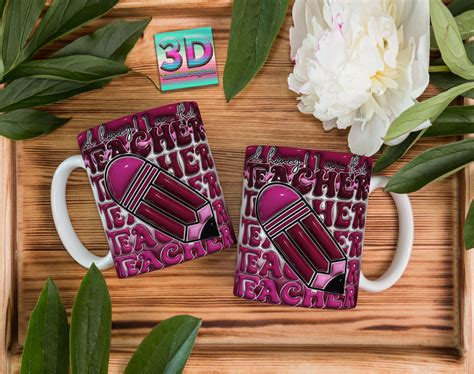 3d Inflated Teachers Day Mugs Wrap 3d Teacher Day Mugs Wrap Design