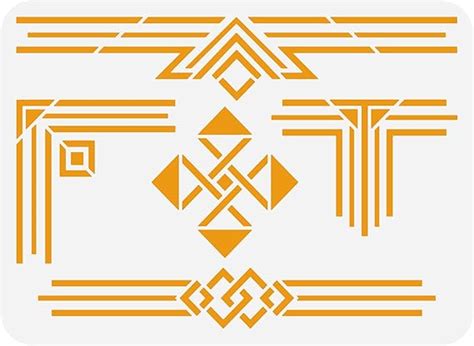 Fingerinspire Geometric Border Stencil 297x21cm Art Decor Frames