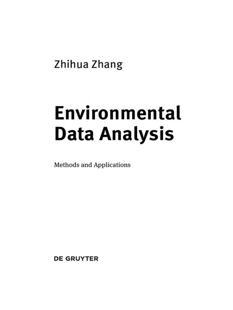 environmental data analysis methods and applications zhihua zhang z