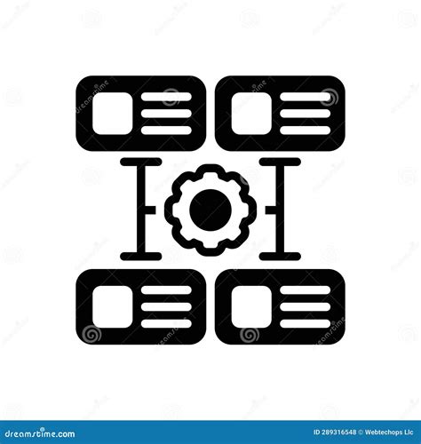 Black Solid Icon For Sequence Hierarchy And Flowchart Stock Vector Illustration Of