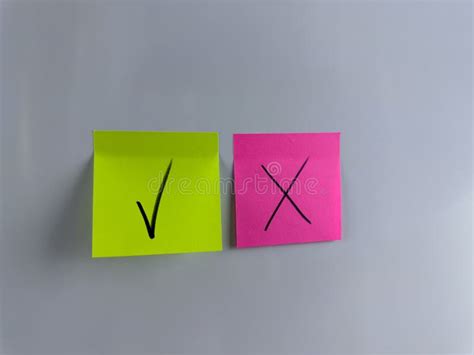 Correct And Incorrect Icons On Sticky Note Stock Image Image Of