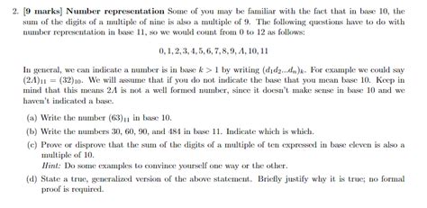 Solved 2 9 Marks Number Representation Some Of You May Be