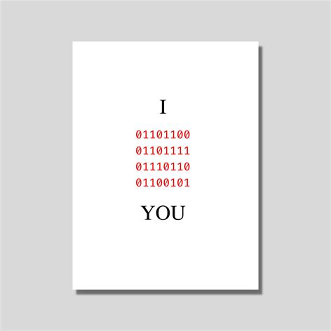 I Love You Binary Code Printable Poster Programmer Ts