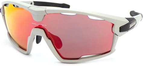 Bloc Forty Sports Sunglasses Putty White With Vented Red Mirrored Lens