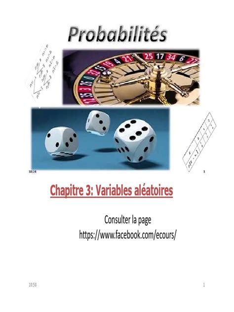Chapitre 3 Variables Aléatoires Pdf Variable Aléatoire à Densité Variable Aléatoire