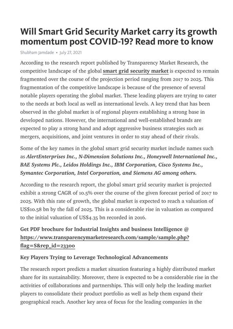 Smart Grid Security Market Trends And Forecast 2017 2025 By Abhinav