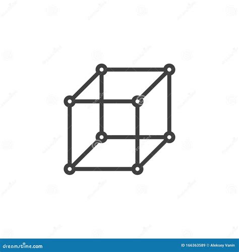 Molecular Cube Line Icon Stock Vector Illustration Of Atom 166363589