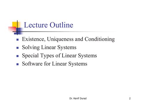 Systems Of Linear Equations Part 1 Computational Physics Lecture Slides