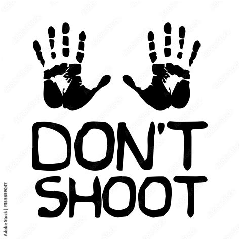 Dont Shoot With Palms Black And White Illustration Depicting Do Not