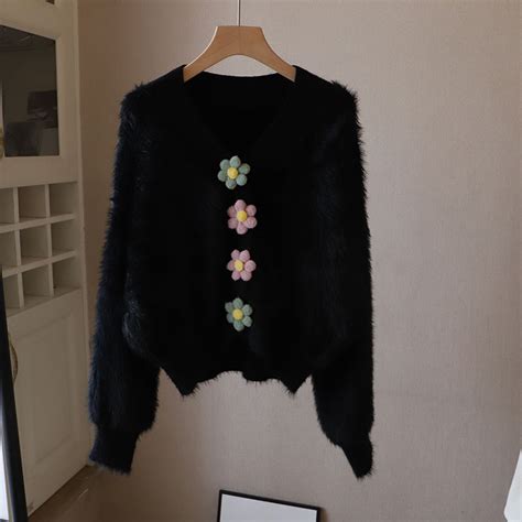 Badu Bg Жилетка Дамско есенно зимно кожено палто Пухкав пуловер Джъмпери с V образно деколте С