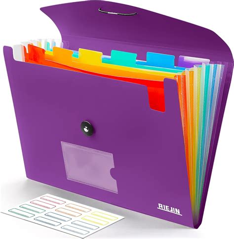 Amazon Com Accordian File Organizer Pocket Expanding File Folder With Labels Plastic
