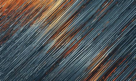 Close Up View Textured Surface With Diagonal Lines In Shades Blue Orange And Gray Creating