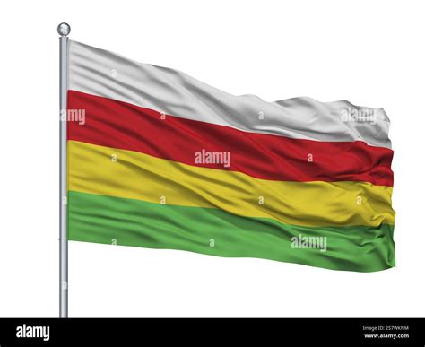 Aracataca City Flag On Flagpole Country Colombia Magdalena Department