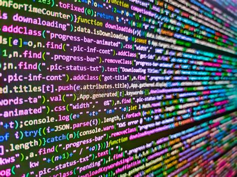 Source Abstract Algorithm Concept Coded Data On Monitor Programming