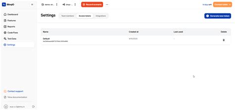 Manage Access Tokens Blinqio Documentation