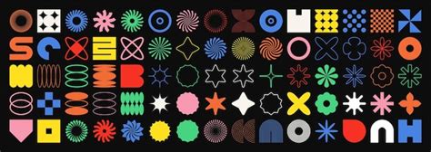 잔인한 기하학적 모양은 단순한 원시적인 요소와 형태를 상징합니다 Bauhaus 레트로 디자인 트렌디 프리미엄 벡터