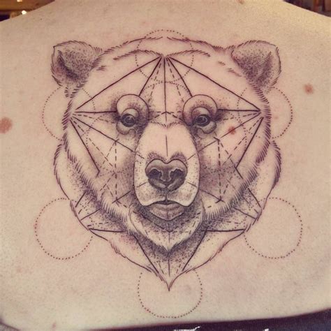 Stunning Geometric Bear Tattoo