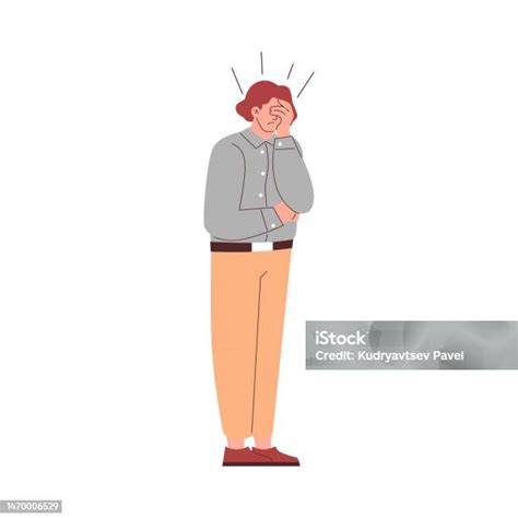 얼굴 손바닥 제스처로 좌절한 사업가 평평한 벡터가 고립되어 스트레스를 받았습니다 무서움에 대한 스톡 벡터 아트 및 기타 이미지 무서움 얼굴을 손에 기댐 감정 Istock