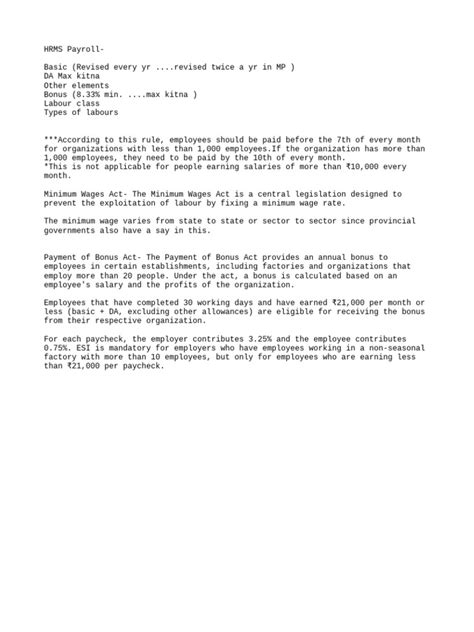 Hrms Payroll Notes Pdf