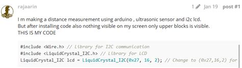 I2c Lcd Only Showing Upper Blocks Nothing Else Displays Arduino Forum