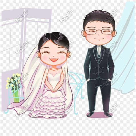 손으로 그려진 된 서쪽 결혼식 문자 그림 Png 일러스트 무료 다운로드 Lovepik