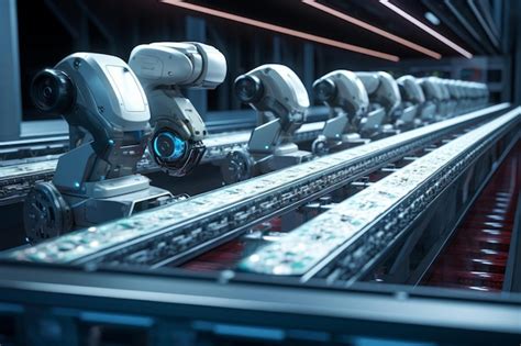 Premium Photo Rapid Robotic Automation Conveyor Belt Generate Ai