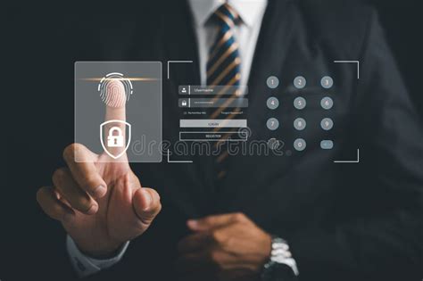 Futuristic Biometric Identification Fingerprint Scanner Providing