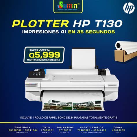 Plotter Hp T130 De 24 Pulgadas Plotter Guatemala