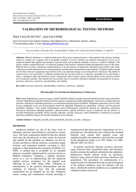 Validation Of Microbiological Test Methods Processes