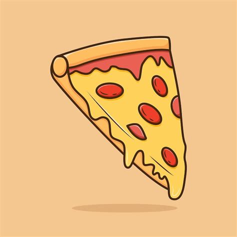 토핑 만화 벡터 일러스트와 함께 피자 조각 프리미엄 벡터