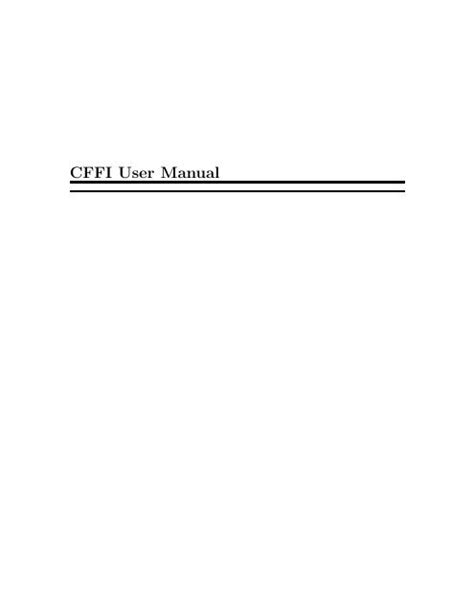Cffi User Manual Common