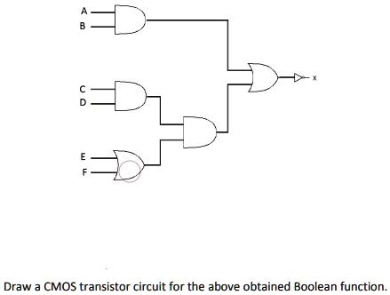 SOLVED Draw A CMOS Transistor Circuit For The Above Obtained Boolean Function