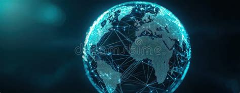 Digital Globe With Interconnected Lines Representing Global Connectivity And Technology Stock