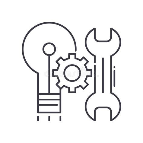 Fix Problem Icon Linear Isolated Illustration Thin Line Vector Web