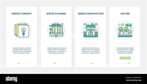 Green Energy Industry Technology Vector Illustration Ux Ui Onboarding Mobile App Page Screen