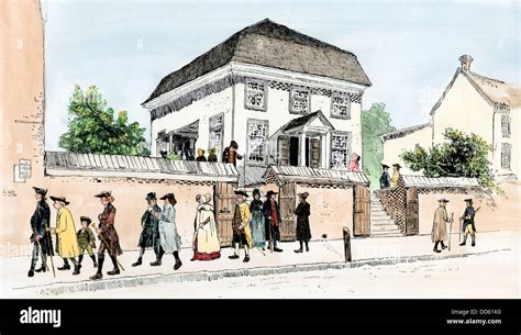 Bank Meetinghouse Attended By Quakers In Colonial Philadelphia Hand