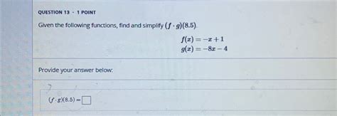 Solved QUESTION POINTGiven The Following Functions Chegg Com