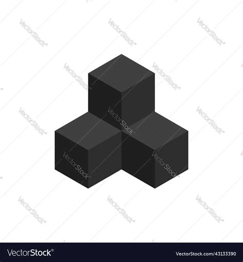 Cube 3d Icon 3 Cubes Block Isometric Royalty Free Vector