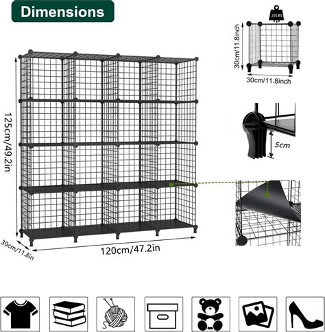 Buy Awtatos Wire Cube Storage Metal Grids Bookcase Modular Storage Cube
