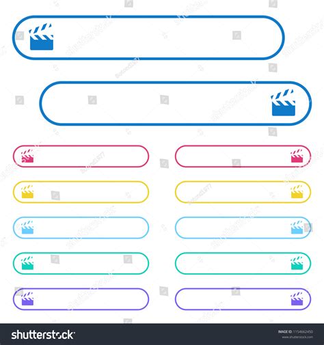 Clapperboard Icons Rounded Color Menu Buttons Stock Vector Royalty