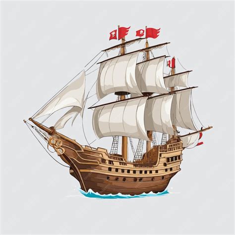Premium Vector Pirate Ship Anchored Vector