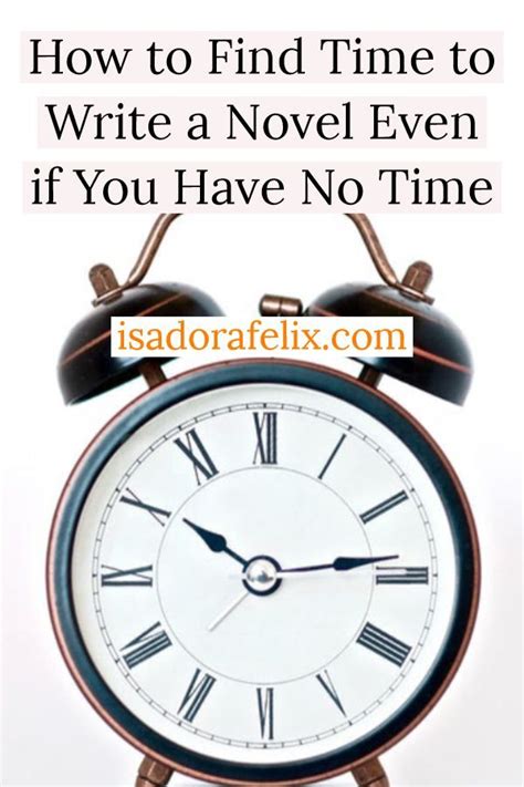 How To Find Time To Write A Novel Even If You Have No Time Novel Writing Writing A Book
