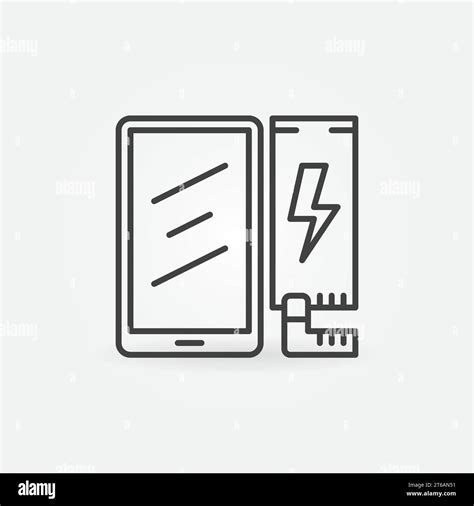 Smartphone With Battery Linear Icon Vector Phone Battery Replacement Concept Line Sign Or Logo
