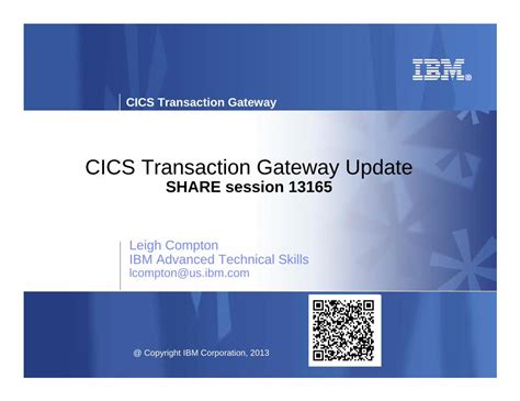 PDF CICS Transaction Gateway Update IBMFILE CICS Transaction Gateway Update Pdf Greater
