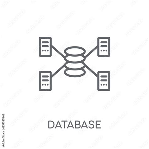 Database Linear Icon Modern Outline Database Logo Concept On White